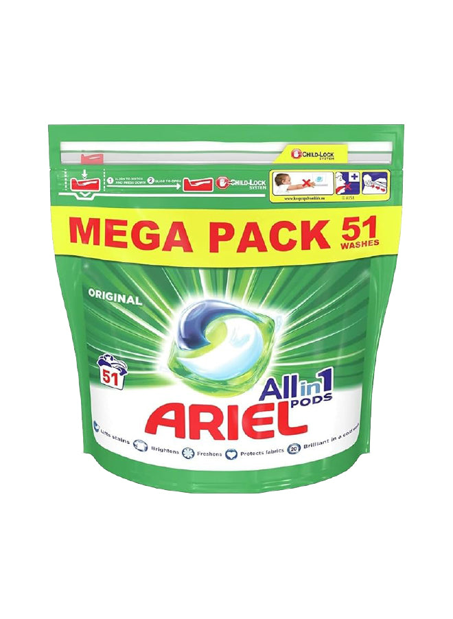Ariel Original Liquid Detergent Pods 51 washes