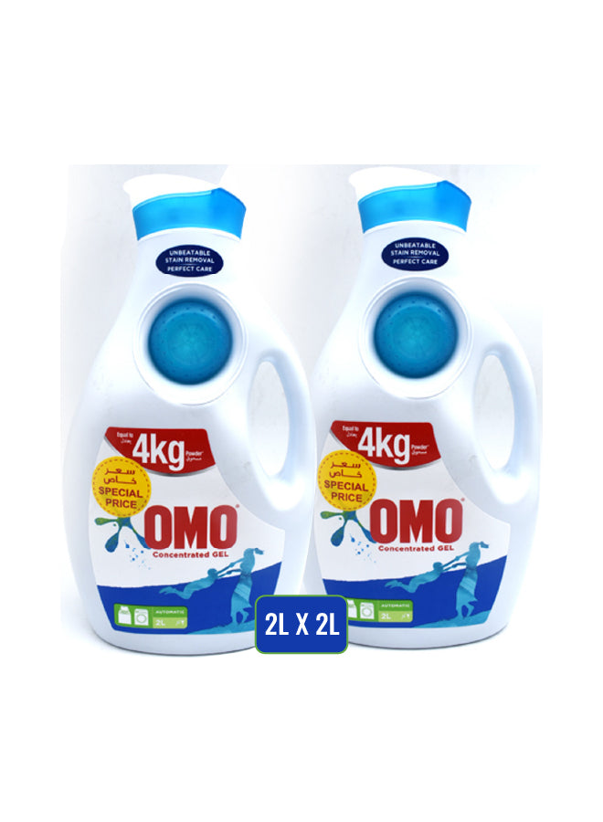 Omo Concentrated Gel Liquid Detergent Automatic 2 Ltr ( Pack of 2)