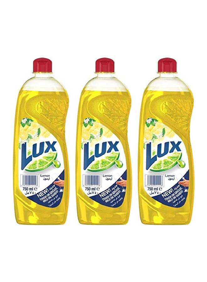 Lux Dishwashing Liquid Lemon, 3 X 750 Ml