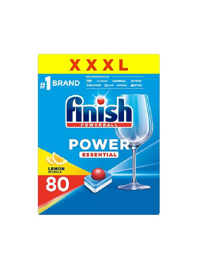 finish Powerball Power Essential Lemon 80 dishwasher Tab